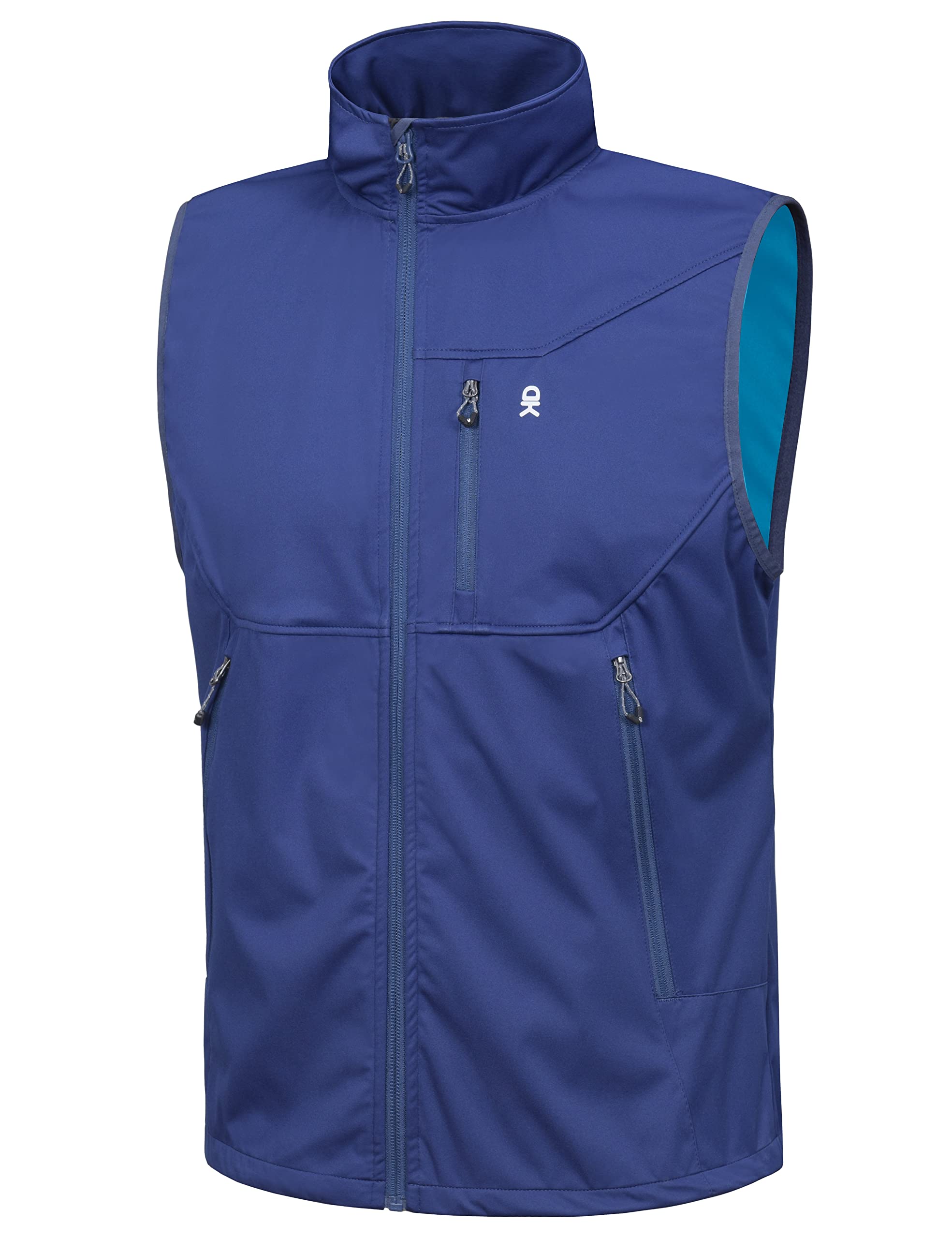 Little Donkey Andy Men's Lightweight Softshell Vest, Windproof Sleeveless Jacket for Travel Hiking Running Golf Blue XL