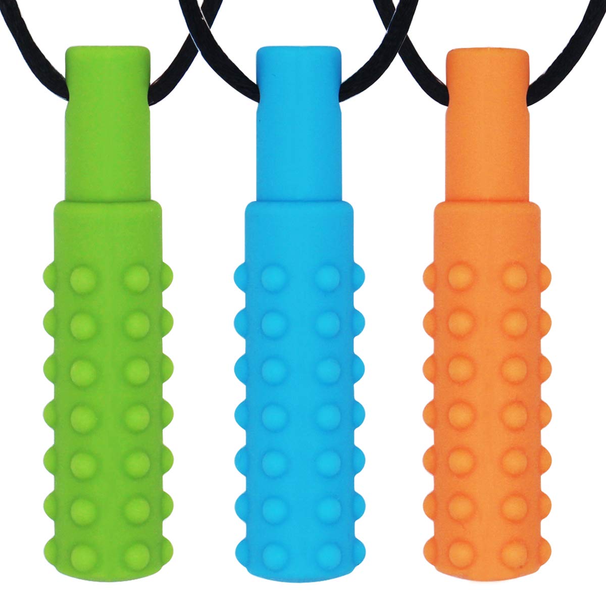 Sensory Chew Necklace (3 Pack) - Sensory Oral Motor Aids Teether Toys for Autism, ADHD, Baby Nursing or Special Needs- Reduces Chewing Biting Fidgeting for Kids Adult Chewers