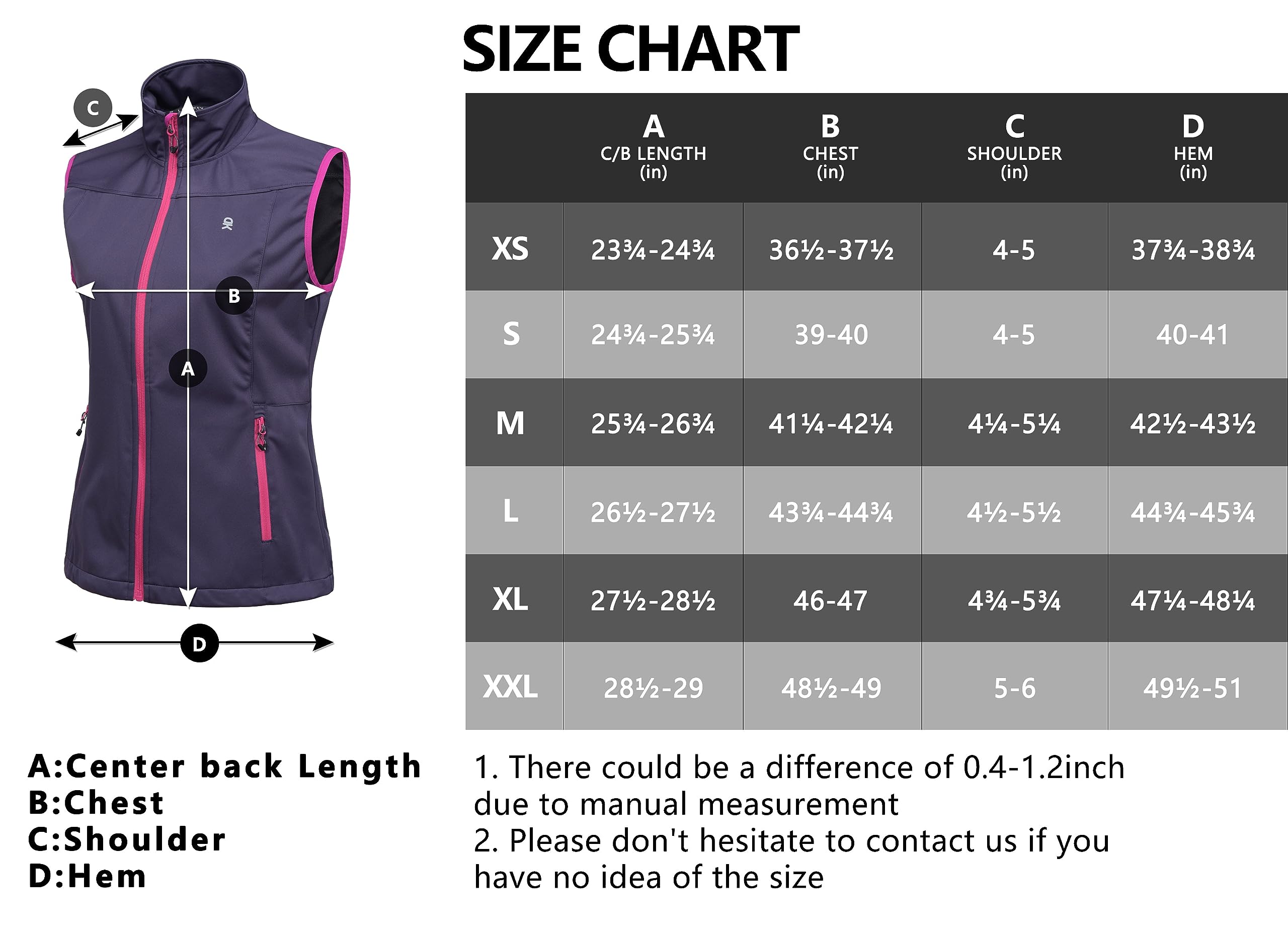 Little Donkey Andy Women's Lightweight Softshell Vest, Windproof Sleeveless Jacket for Running Hiking Travel, Purple S