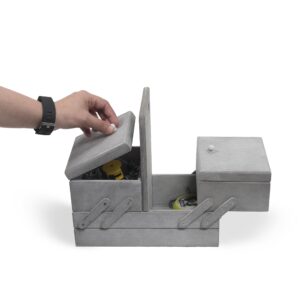 Wooden Jewelry Box with Compartments Ideal for All Your Accessories (Gray)