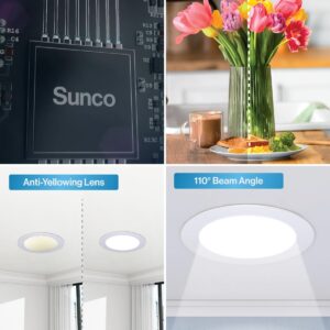 Sunco 24 Pack 6 Inch Ultra Thin LED Recessed Ceiling Lights Slim, 4000K Cool White, Dimmable 14W, Canless Wafer Thin with Junction Box - Energy Star