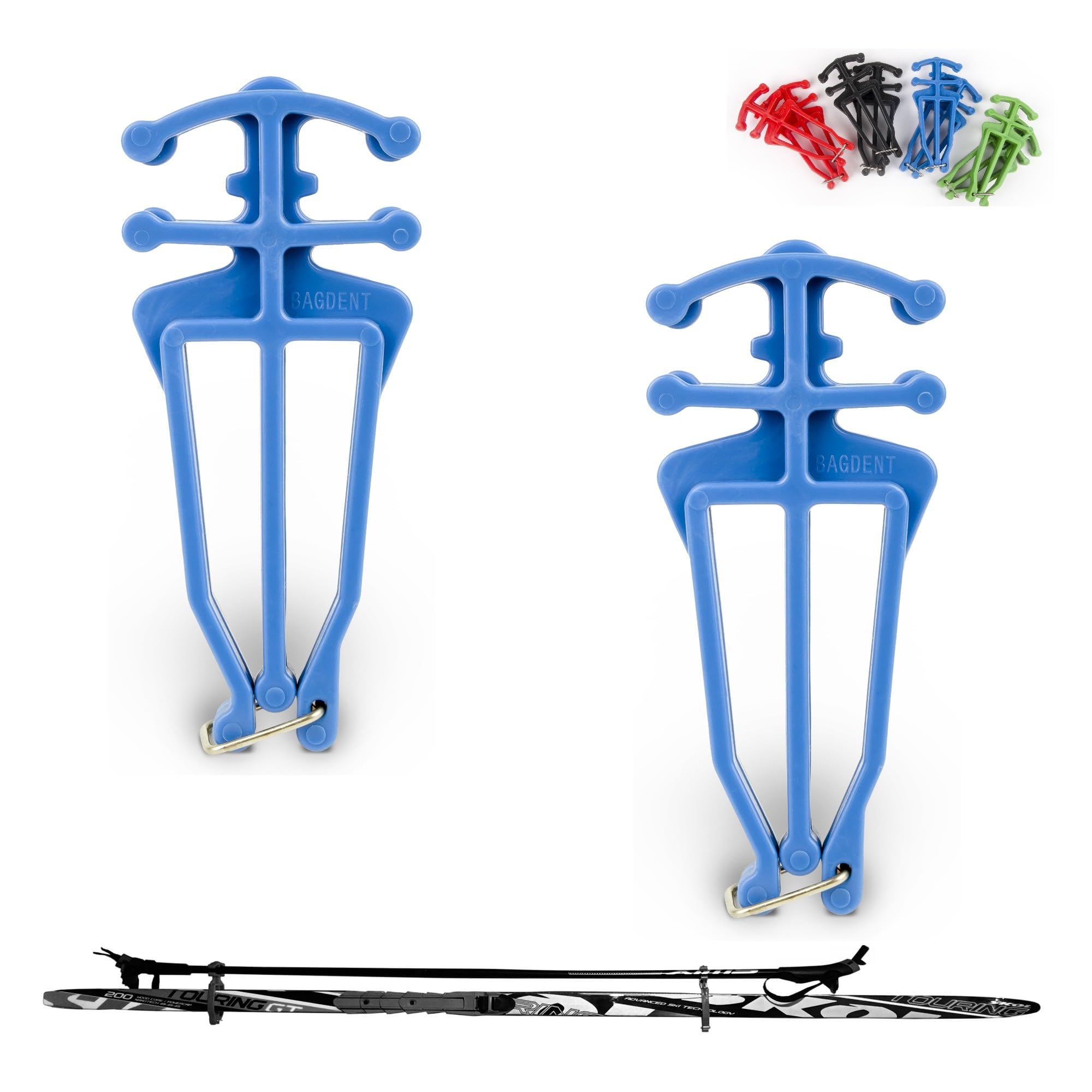 Bagdent Cross Country Skis and Poles Holder – 1 Pair, Universal Nordic Ski Pole Carrier (Blue)