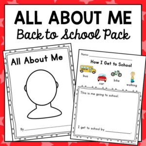 all about me back to school book and worksheets