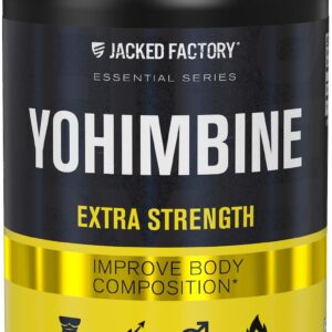 Jacked Factory Yohimbine Extra Strength Supplement, 270 Capsules - Premium Yohimbe Bark Extract for Experienced Users - Body Recomposition, Energy & More - Zero Fillers - 270 Veggie Capsule Pills