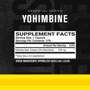 Jacked Factory Yohimbine Extra Strength Supplement, 270 Capsules - Premium Yohimbe Bark Extract for Experienced Users - Body Recomposition, Energy & More - Zero Fillers - 270 Veggie Capsule Pills