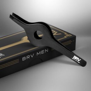 BRV MEN Wide Grip Slant Tweezers | Hand-Filed Slanted Tips for Ultra-Precision | Tweezers for Eyebrows & Nose/Ear/Facial Hair | Professional Tweezers for Women & Men - Black