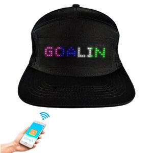 bluetooth led hat display message funny led caps for party mystery black