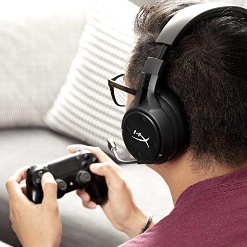 HyperX Cloud Flight S - Wireless Gaming Headset, 7.1 Surround Sound, 30 Hour Battery Life, Qi Wireless Charging, Detachable Microphone with LED Mute Indicator, Compatible with PC & PS4