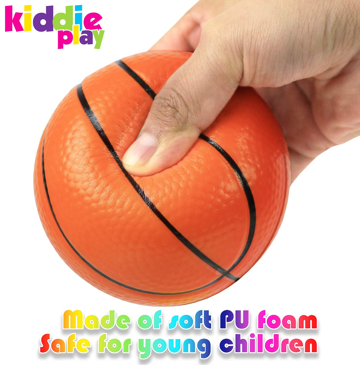 Kiddie Play Set of 4 Balls for Toddlers 4" Soft Soccer Ball, Baseball, Basketball, and 6" Football for Kids