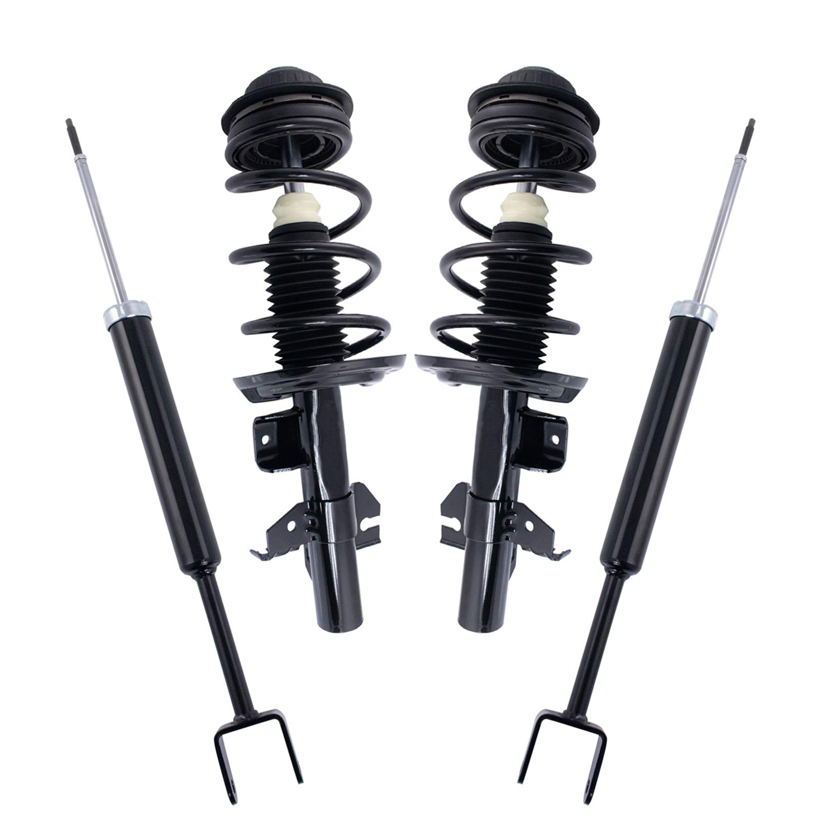 TRQ Front and Rear Strut & Coil Spring Assembly Set Driver & Passenger Sides Compatible with 13-16 Dodge Dart