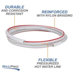 RecPro 1/2" RV Pressurized Hot & Cold Water Line Combo | RV Hose | Flexible | Non-Toxic | Vinyl | Heavy Duty | Length Options (5ft)