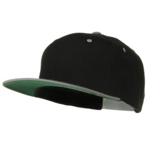 classic snapback wool blend 2 tone cap - black silver osfm