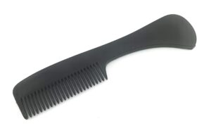 g.b.s beard and mustache comb, saw-cut, polished pocket-sized comb 3 inches, black