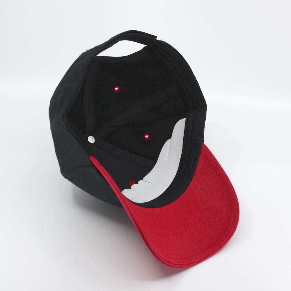 Classic Vibrant Cotton Men Women Low Profile Structured Firm Baseball Cap (Red/Black/Black)