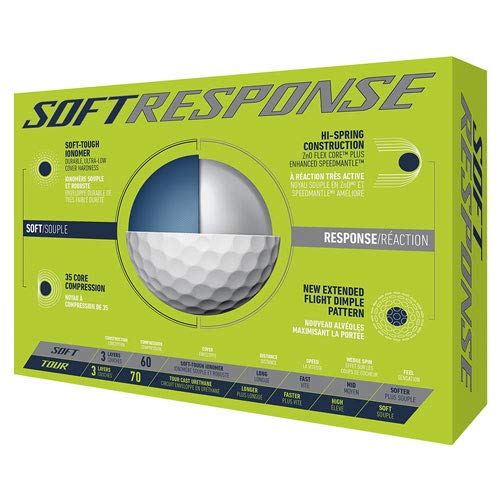 TaylorMade Soft Response Golf Ball, White, Dozen , Large