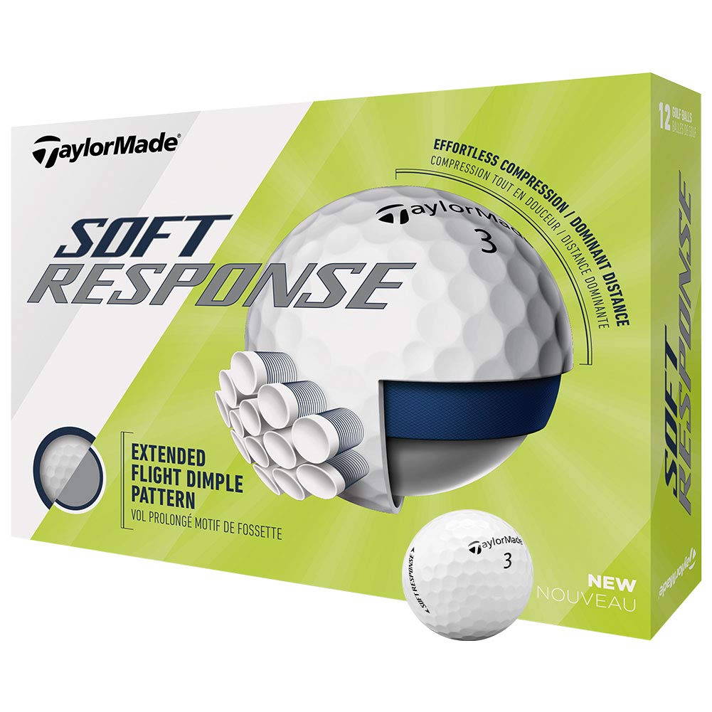 TaylorMade Soft Response Golf Ball, White, Dozen , Large