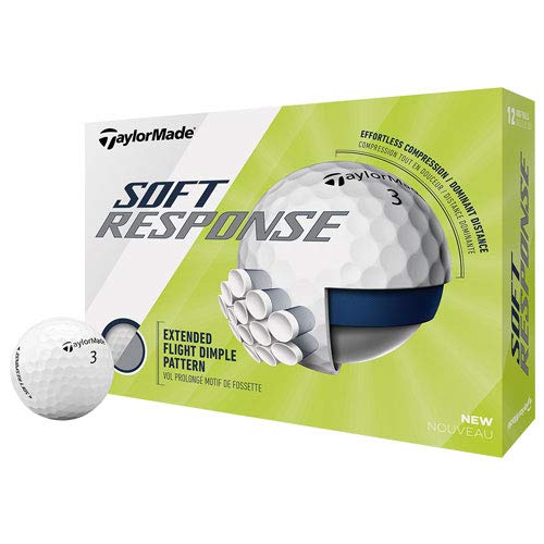 TaylorMade Soft Response Golf Ball, White, Dozen , Large