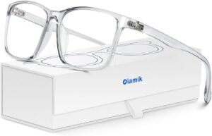 oiamik blue light blocking glasses: computer reading tv phones gaming glasses anti eyestrain blue light glasses for woman/men anti uv glare eyeglasses (gray)