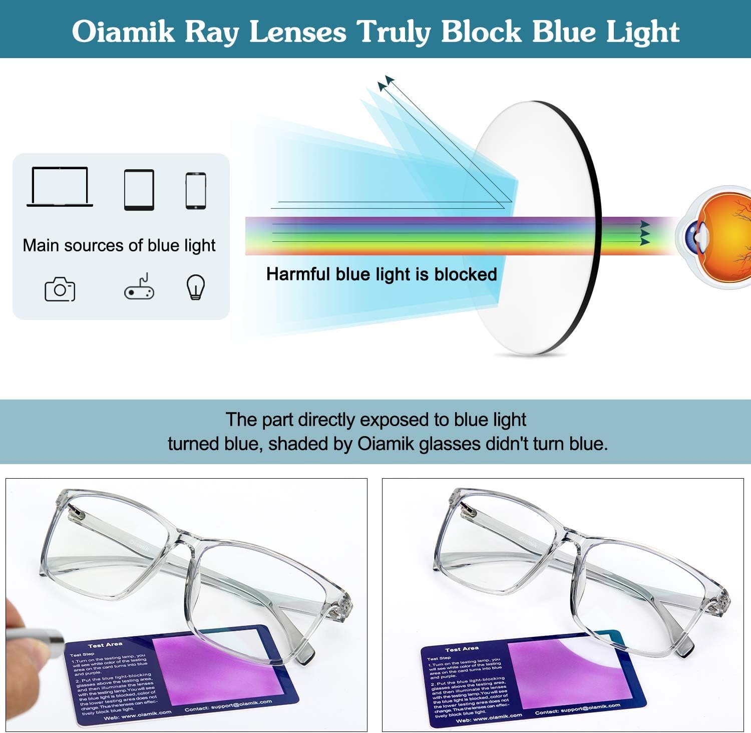 OIAMIK Blue Light Blocking Glasses: Computer Reading TV Phones Gaming Glasses Anti Eyestrain Blue Light Glasses for Woman/Men Anti UV Glare Eyeglasses (Gray)