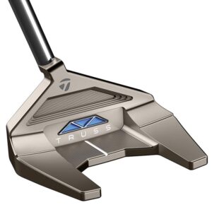 taylormade truss center shaft putter, right hand, 34 inch shaft , titanium, black, blue