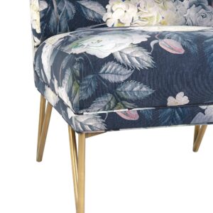 TOV Furniture Kelly Contemporary Channel Tufted Home Office Accent Chair, 24", Floral