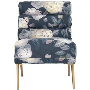 TOV Furniture Kelly Contemporary Channel Tufted Home Office Accent Chair, 24", Floral