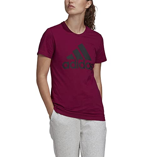 adidas Women's Must Haves Badge of Sport Tee, Power Berry, XX-Small