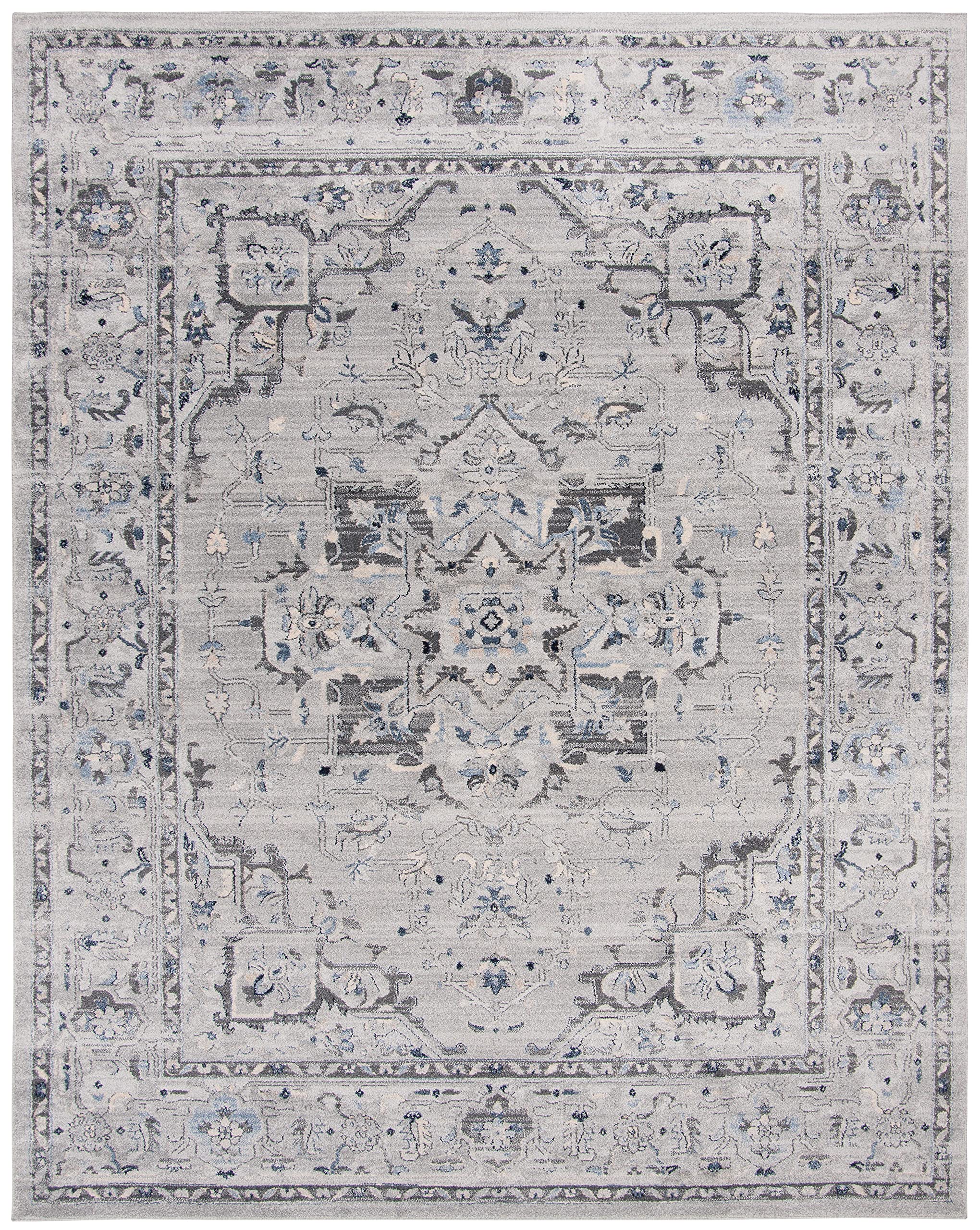 SAFAVIEH Charleston Collection Area Rug - 10' x 14', Grey & Dark Grey, Oriental Distressed Design, Non-Shedding & Easy Care, Ideal for High Traffic Areas in Living Room, Bedroom (CHL411F)