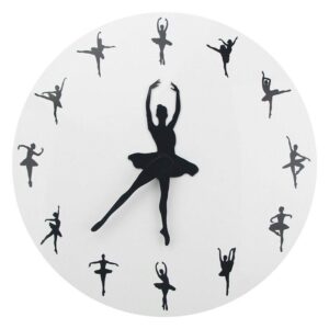 timelike ballerina wall clock ballet dancing hanging decor clock dancer home decor gift white