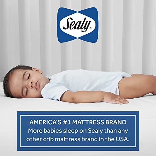 Sealy Butterfly Breathable Premium Foam Baby Crib Mattress & Toddler Bed Mattress, Washable Cover, Waterproof Crib Mattress, American Foam GREENGUARD GOLD Certified for Safety, Made in USA, 52"x28"