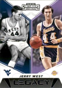 2019-20 panini contenders draft picks legacy #3 jerry west los angeles lakers/west virginia mountaineers basketball trading card