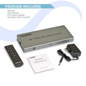 Expert Connect 9-Channel HDMI Multi-Viewer/Screen Divider/Switch | 1080p / 4K@30Hz | 11 Viewing Modes