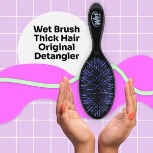 Wet Brush Thick Hair Detangling Brush, Black - Ultra-Soft IntelliFlex Bristles Glide Through Tangles With Ease - Pain-Free Detangler for All Hair Types, Wet & Dry Hair