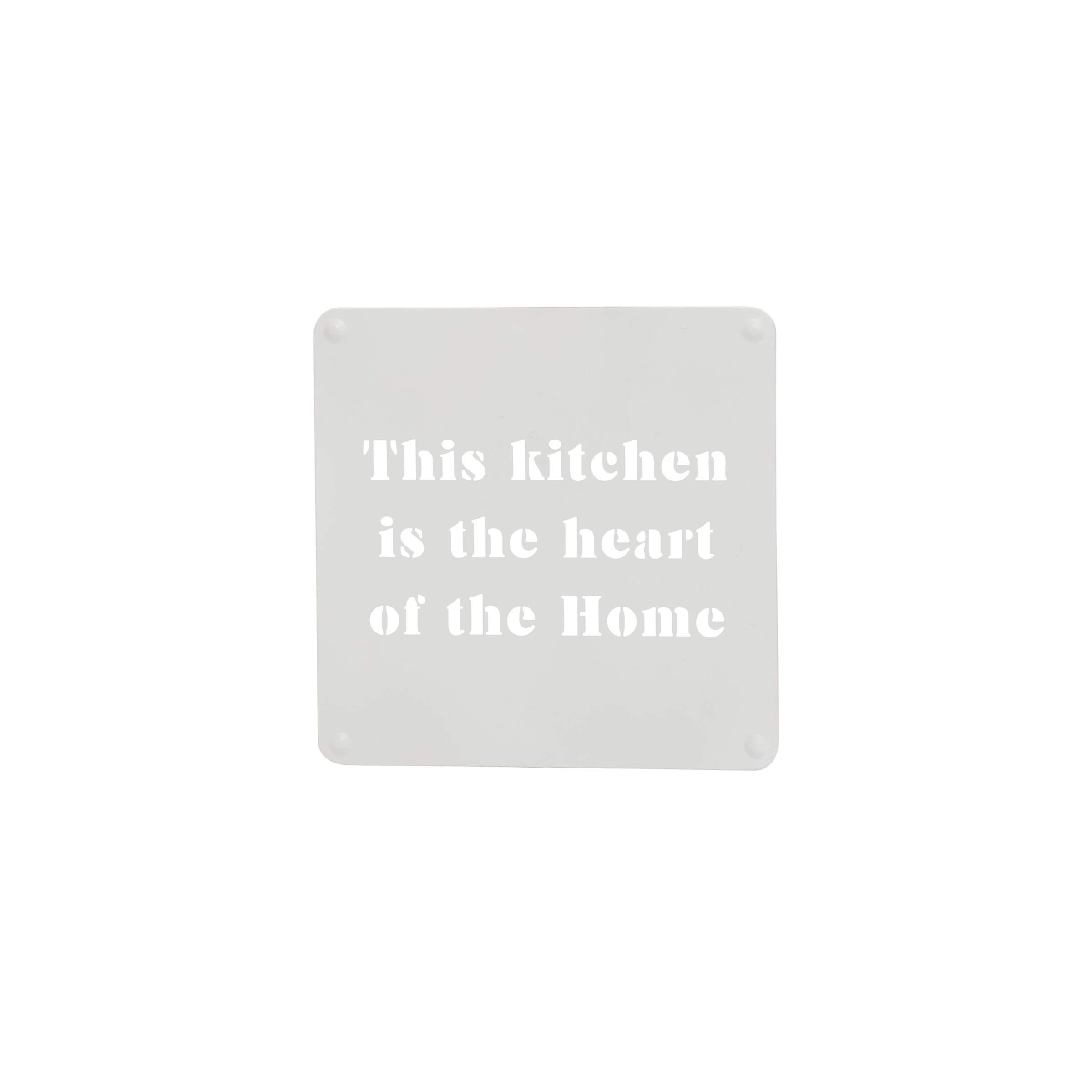 Foreside Home & Garden 10 inch Diameter This Kitchen is The Heart White Laser Cut Foreside Home and Garden Decorative Metal Wall Sign