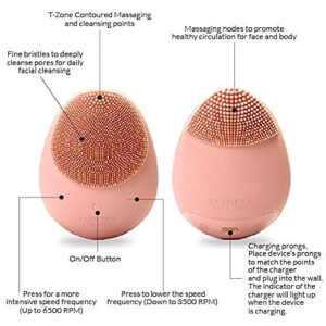 Sonic Facial Cleansing Brush, Waterproof Electric Face Cleansing Brush Device for Deep Cleaning|Gentle Exfoliating|Massaging,Rechargeable,Yasmeen Skincare Co.