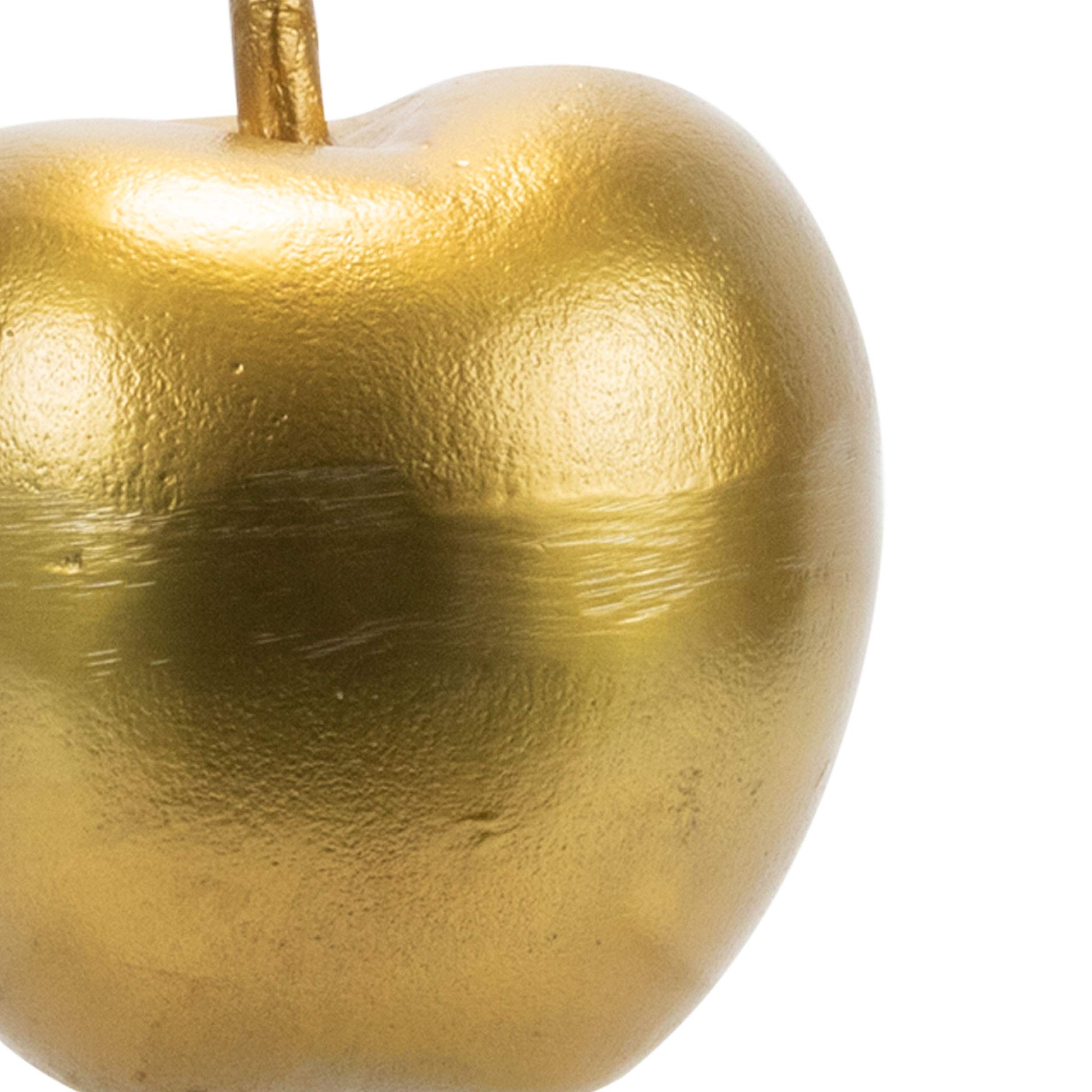 Foreside Home and Garden Brass Metal Apple Sculpture Table Top Decor