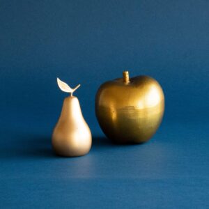 Foreside Home and Garden Brass Metal Apple Sculpture Table Top Decor