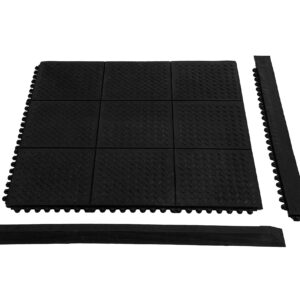 IncStores 5/8 Inch Thick Evolution Rubber Interlocking Floor Tiles | Flexible Rubber Floor Tiles for a Stronger and Safer Basement, Home Gym, Shed, or Trailer | Diamond Plate, 5 Pack