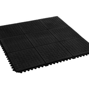 IncStores 5/8 Inch Thick Evolution Rubber Interlocking Floor Tiles | Flexible Rubber Floor Tiles for a Stronger and Safer Basement, Home Gym, Shed, or Trailer | Diamond Plate, 5 Pack