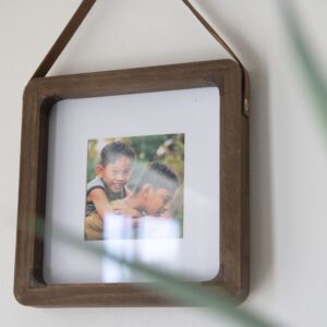 Foreside Home and Garden Frame Natural 4 x 4 inch Decorative Wood Hanging Picture, 39