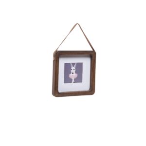 Foreside Home and Garden Frame Natural 4 x 4 inch Decorative Wood Hanging Picture, 39