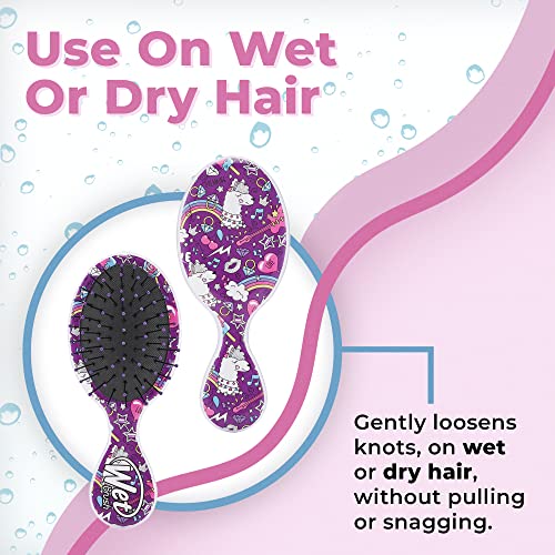 Wet Brush Squirt Detangler Hair Brushes - Llama Happy Hair - Mini Detangling Brush with Ultra-Soft IntelliFlex Bristles Glide Through Tangles with Ease - Pain-Free Comb for All Hair Types