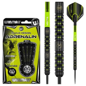 WINMAU Michael Van Gerwen MvG Adrenalin 24 Gram Tungsten Darts Set with Flights and Stems (Shafts)