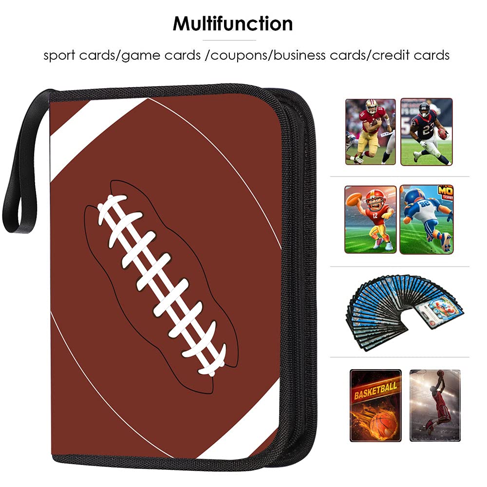 POKONBOY 9-Pocket Football Card Binder, Trading Card Holder with Sleeves Card Collectors Album Hold Up to 900 Cards, Fit for Football Cards Baseball Cards Sport Trading Cards