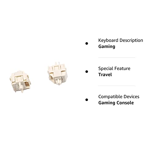 KAILH Novelkeys Cream MX SMD 5 Pin RGB Switches for Backlit Mechanical Gaming Keyboard (68 pcs, Novelty Cream)