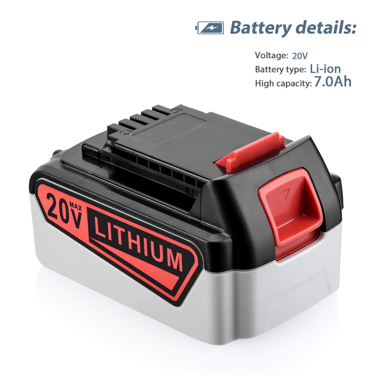 Dutyone 7000mAh 20Volt Replacement Battery for Black and Decker 20V MAX Cordless Power Tool LBXR20 LB20 LBX20 LBXR2020-OPE LBXR20B-2 LB2X4020 Lithium Ion Battery