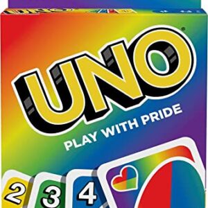 Mattel Games UNO Play with Pride Card Game with 112 Cards and Instructions, Great for Ages 7 Years Old & Up