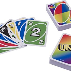 Mattel Games UNO Play with Pride Card Game with 112 Cards and Instructions, Great for Ages 7 Years Old & Up