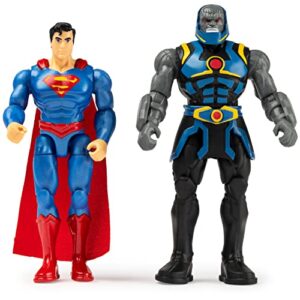 dc comics, 4-inch superman vs. darkseid action figure 2-pack with 6 mystery accessories, adventure 1