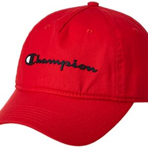 Champion unisex adult Ameritage Dad Adjustable Cap, Red, One Size US